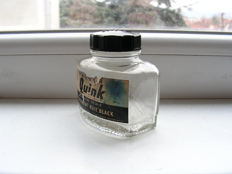 Parker Quink Bottle Bottle 1960s Ink Bottle Vintage Glass Bottle With ...
