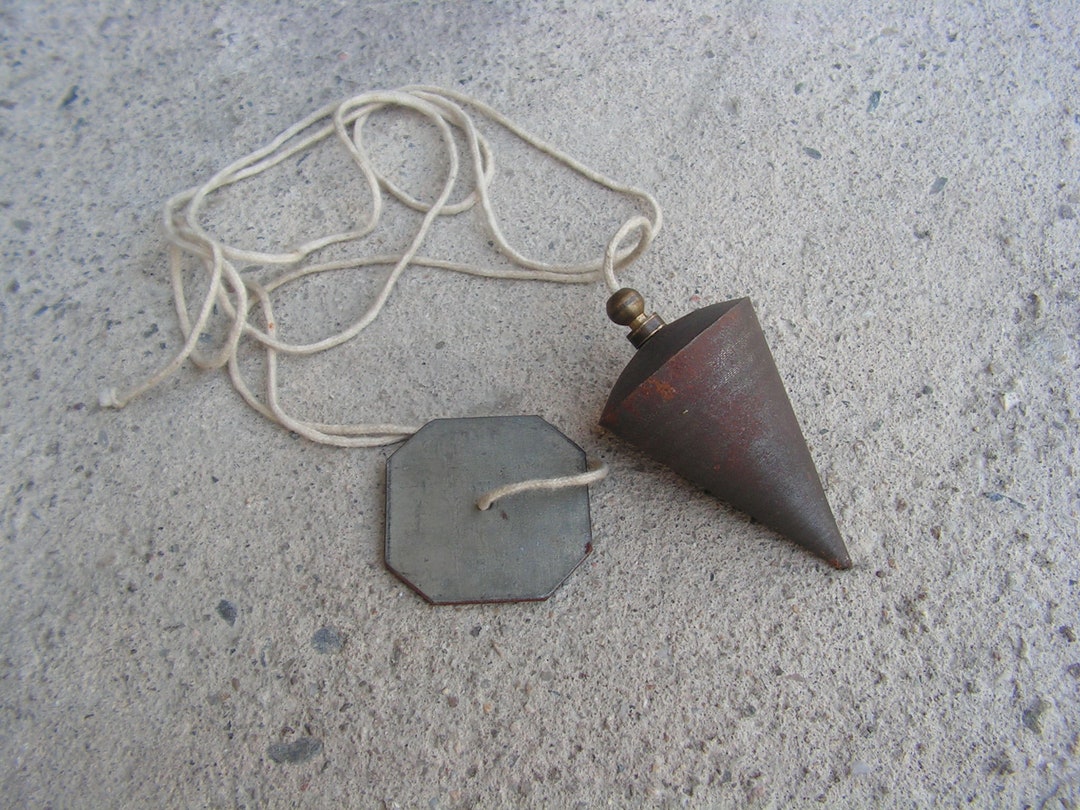 Vintage Small Plumb Bob Builder Tool Antique Solid Level Iron Brass ...