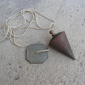 Vintage Small Plumb Bob Builder Tool Antique Solid Level Iron Brass ...
