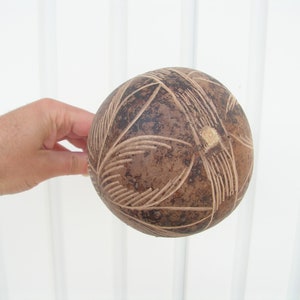 Vintage Carved Maracas, Hand-made Brown Maracas Wooden Handle ...