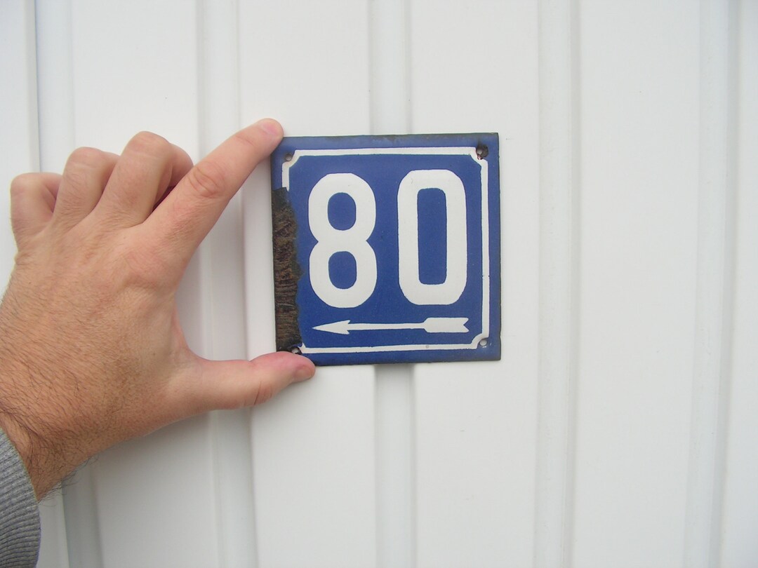 Enamelled Distressed Plaque 80 Vintage Blue White Enamel Sign 80 ...