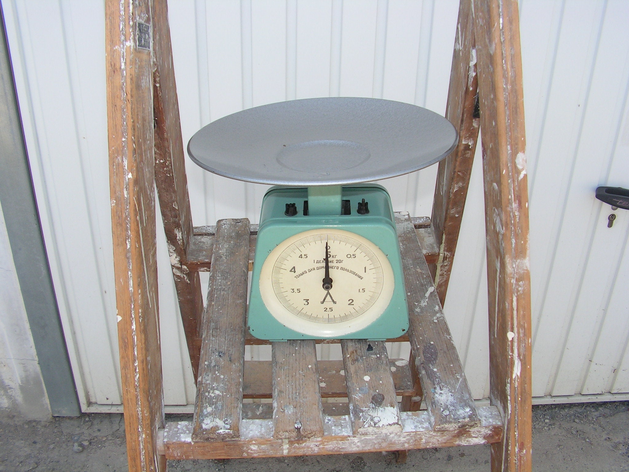 Working Metal Scale Retro Soviet Kitchen Scale Vintage Green Cooking ...