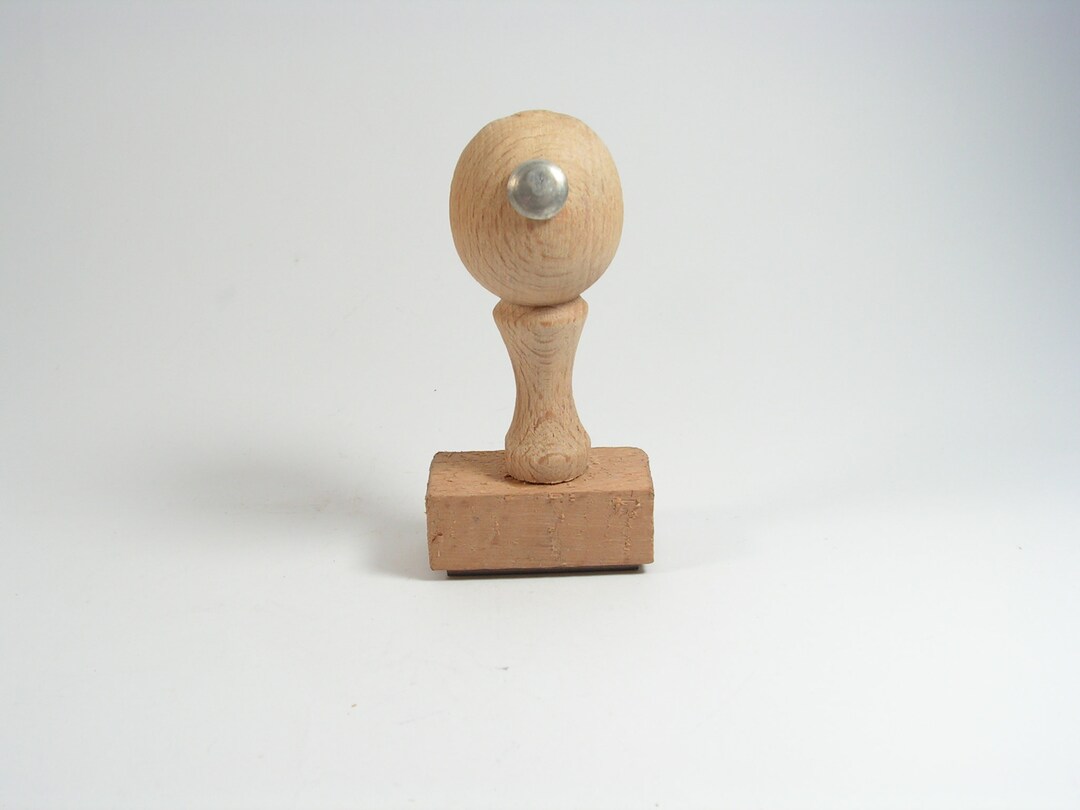 Vintage Rubber Stamp NEVER USED, Round Wood Stamp, Wooden Handle Stamp ...
