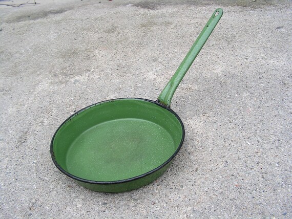 farmhouse country chic kitchen Bless This Mess enamelware fry pan Pots ...