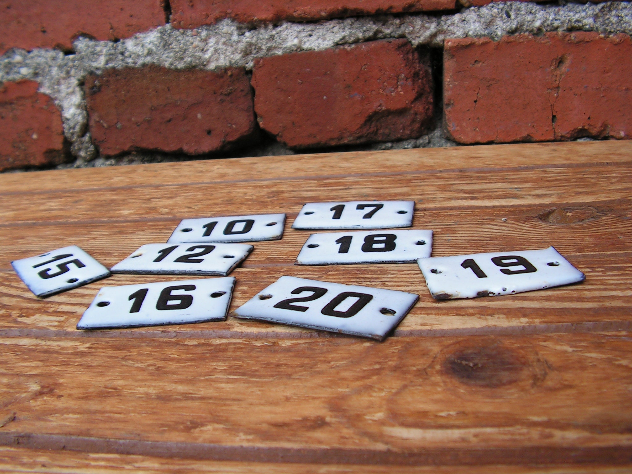 Vintage Enamel Sign 10 12 15 16 17 18 19 20 Rectangular | Etsy