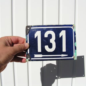 Vintage Enamel Sign 131 House Door Number 131 Blue White Porcelain ...