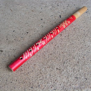 Vintage Red Wooden Flute Whistle Flute Wood 6 Holes Wooden Musical ...