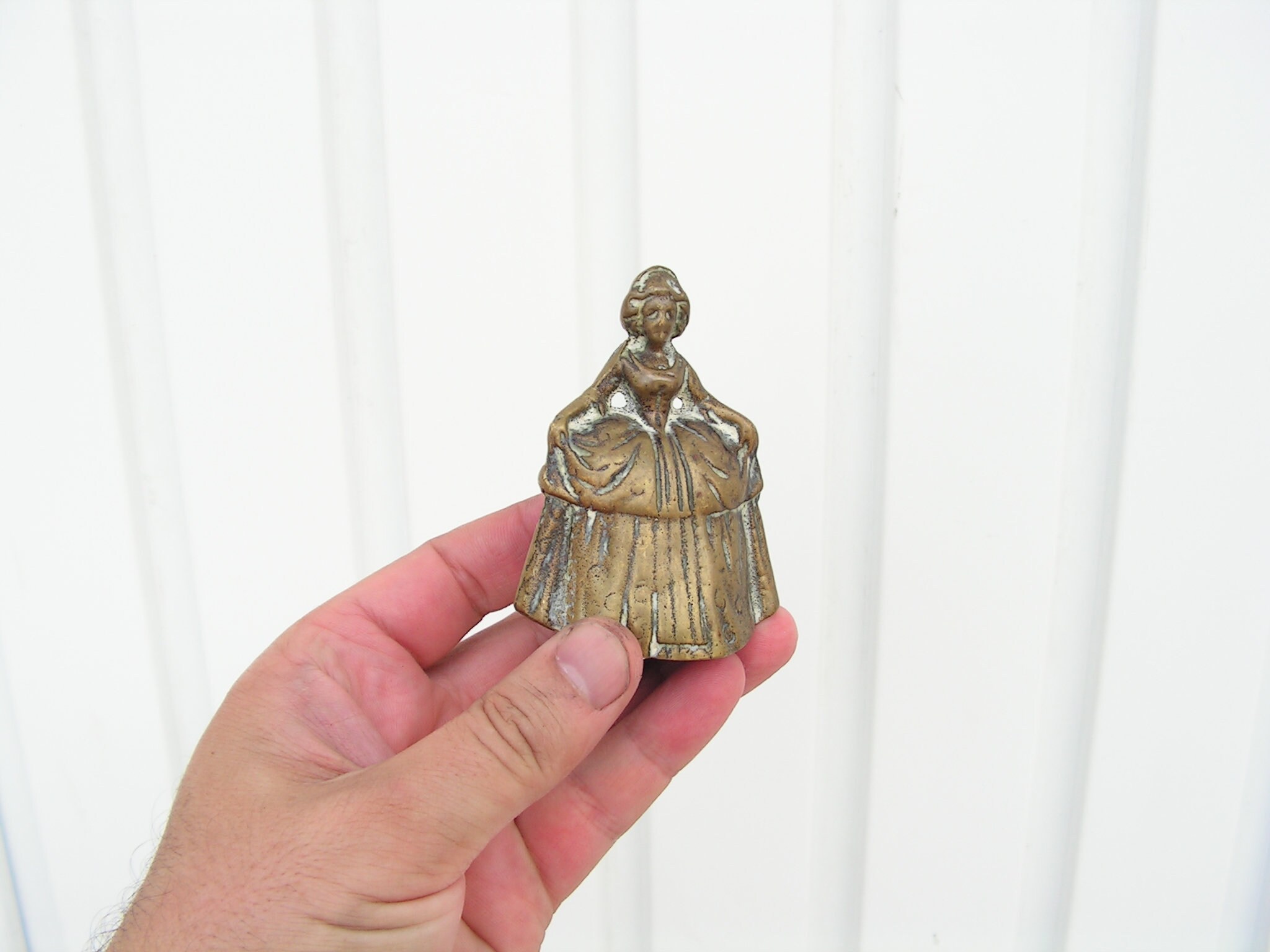 Antique Brass Bell Lady Wonderful Solid Bell Woman Old Patina | Etsy