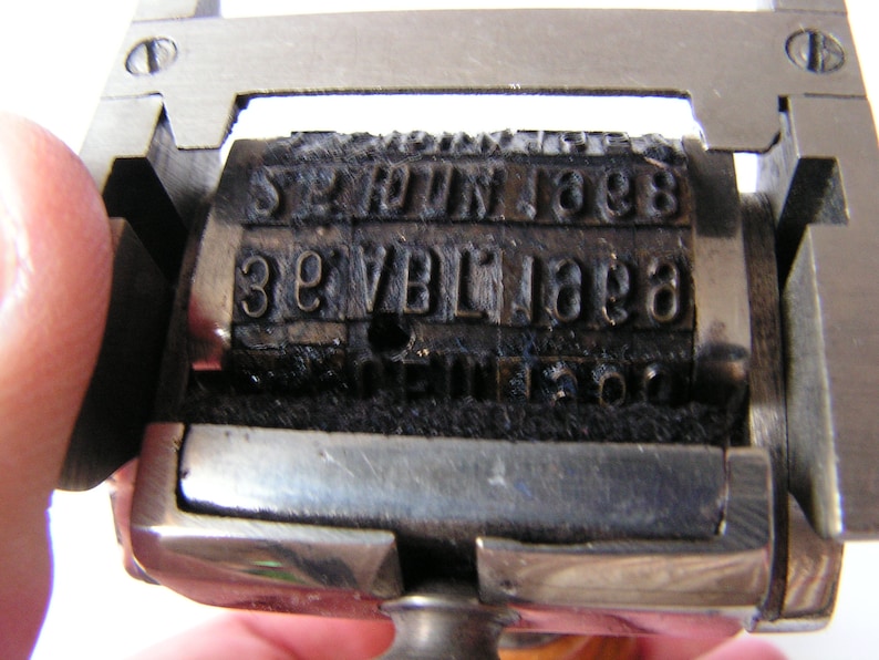 Vintage Date Stamp Wooden Handle Office Stamp Old Stamp Stamp Dater ...