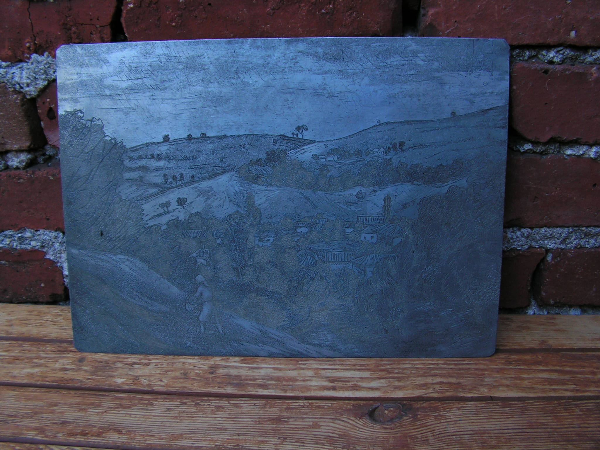 Metal Matrix Etching Binary Matrix Graphics Hand Print Antique Etching ...