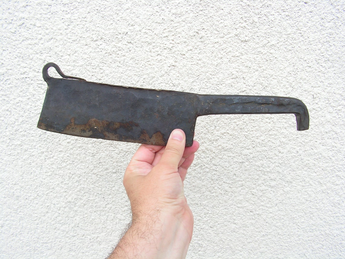 Primitive cleaver knife 1930s Meat chopper patina Vintage | Etsy