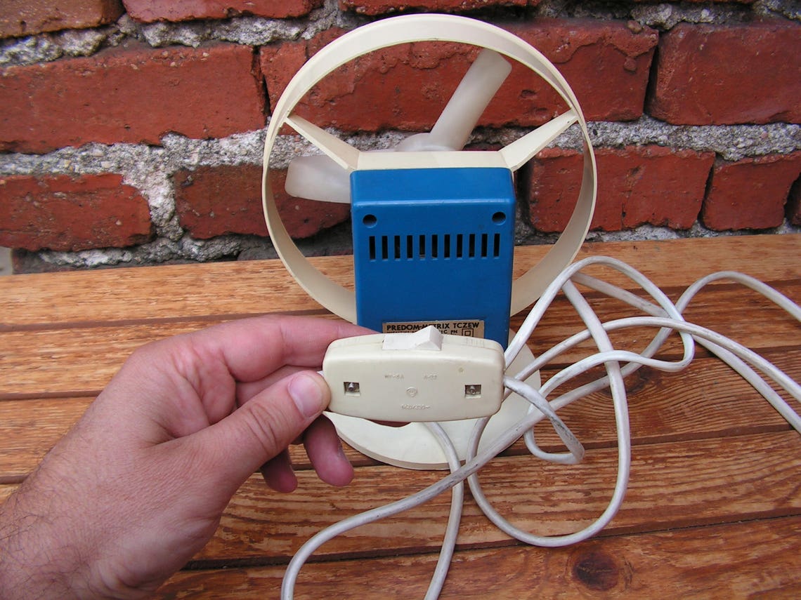 Vintage Working Electric Fan Retro Electric Ventilator Table Fan ...