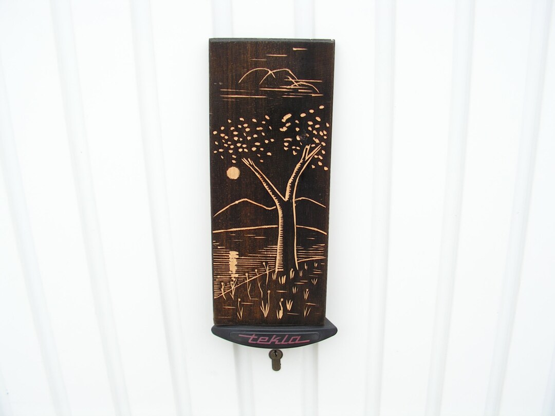 Vintage Wooden Wall Plaque Hand Carved Wooden Landscape Wood Carving ...