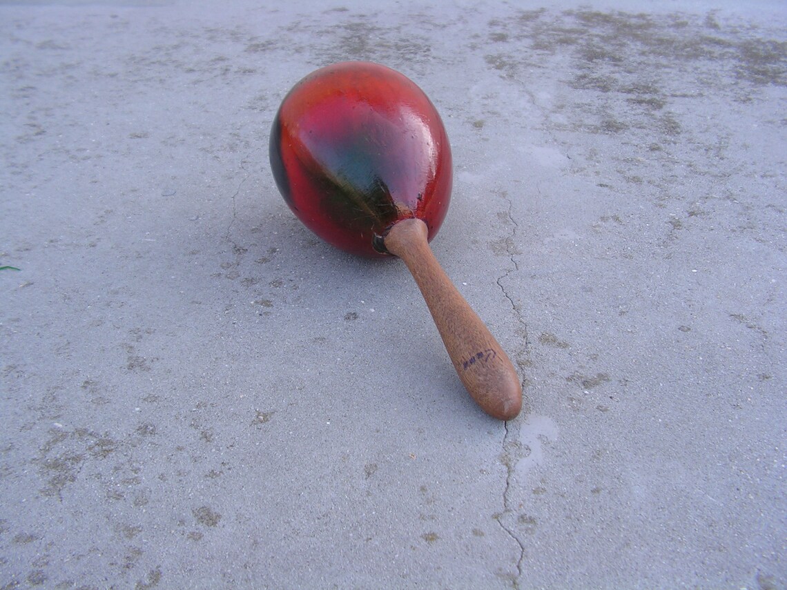 Vintage Maracas Hand-made Maracas With Wooden Handle | Etsy