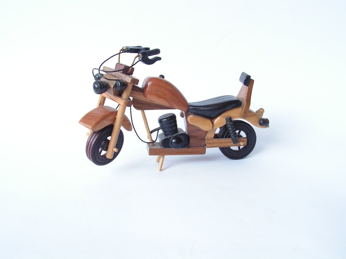 Vintage Motorcycle Wooden Model Motorcycle Handmade Motorcycle Wooden ...