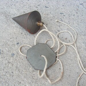 Vintage Small Plumb Bob Builder Tool Antique Solid Level Iron Brass ...