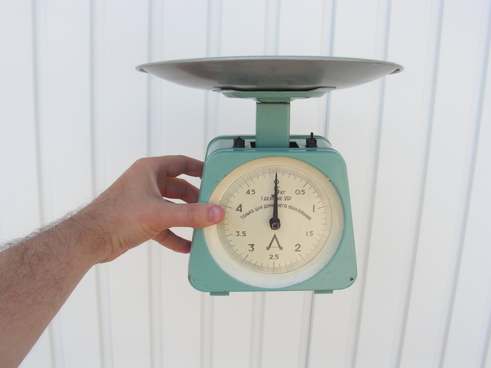 Working Metal Scale Retro Soviet Kitchen Scale Vintage Green Cooking ...