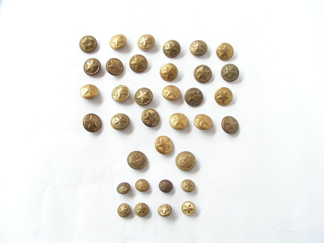 Set of 35 Vintage Military Metal Buttons With USSR Star Army Uniform ...