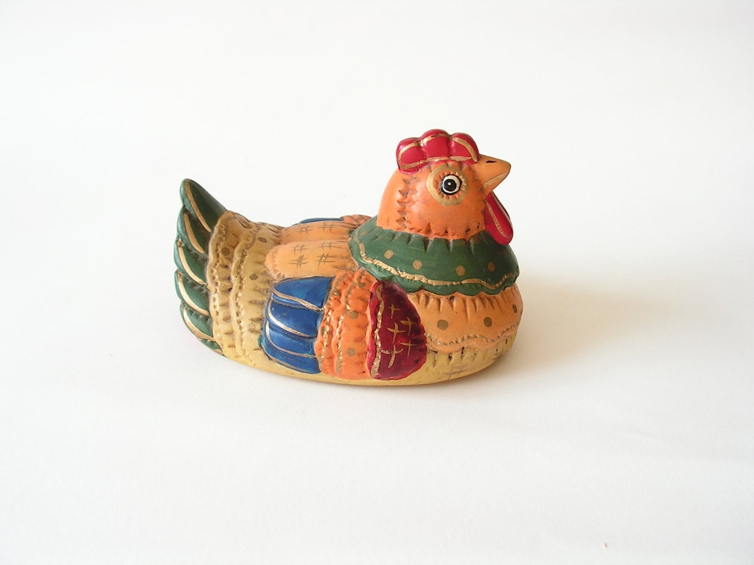 Vintage Ceramic Hen, Figurine Hen, Pottery Hen, Collectible Hen ...