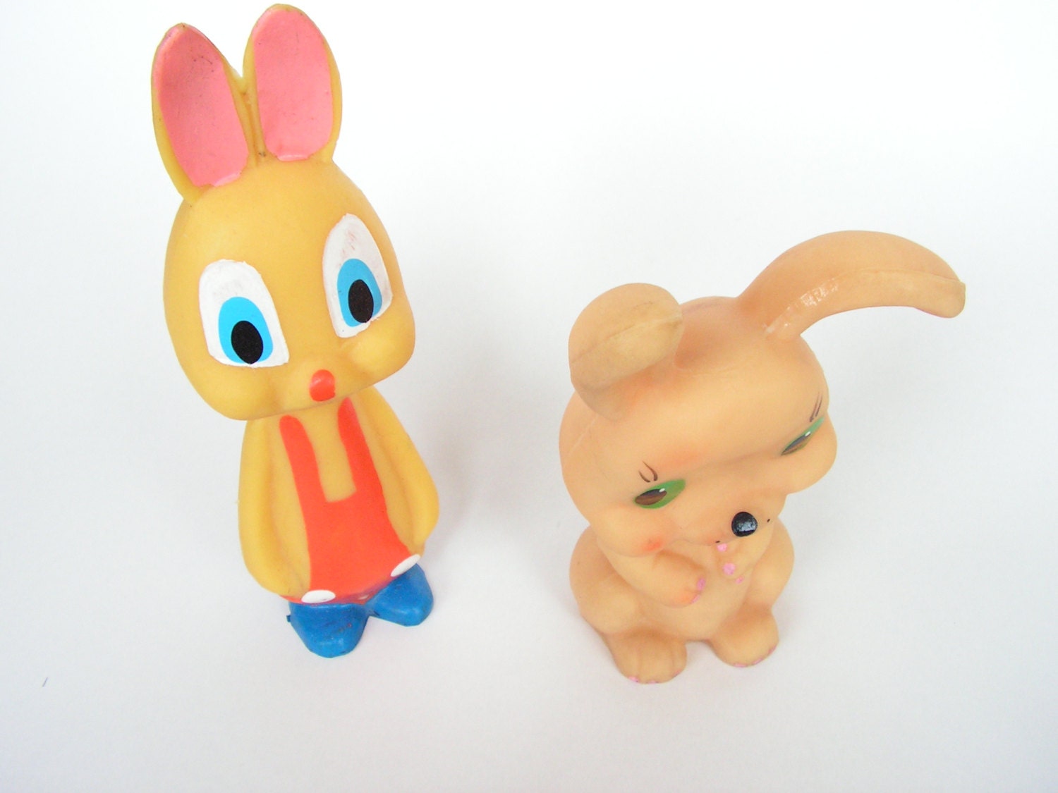Vintage Rubber Toys Rubber rabbit Set 2 rabbit Mini Toys | Etsy