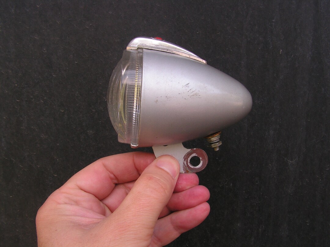 Old Metal Moped Headlight 1960s Vintage Soviet Bicycle Silvery Lamp ...