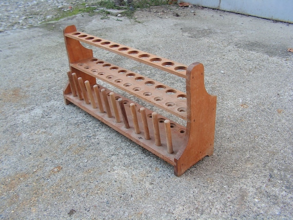 Wooden Lab Rack 1960s Test Tube Holder Original Label Vintage - Etsy