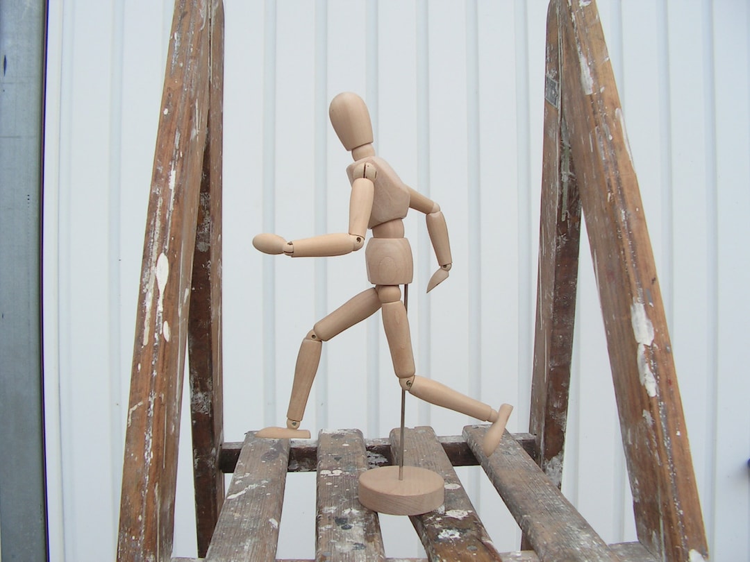 Vintage Wooden Artist's Model, Wood Mannequin, Human Body Figure ...