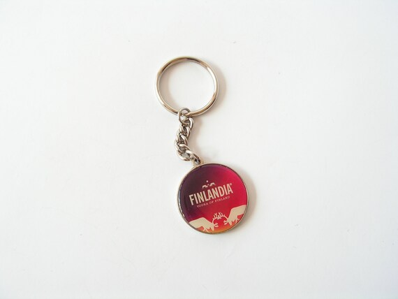 Keychain plastic vodka Finlandia, Vintage two-sided k… - Gem