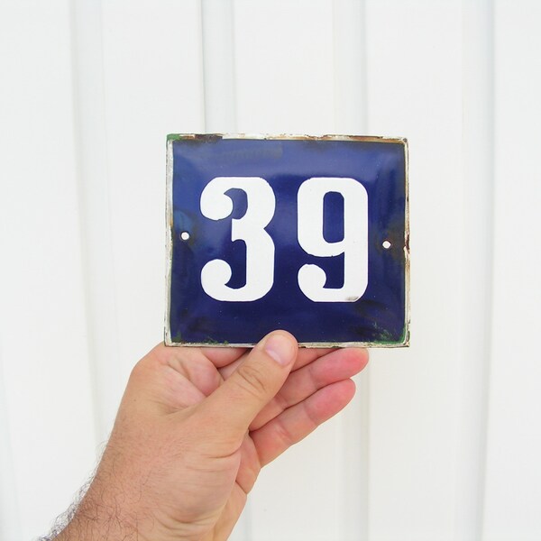 French Enamel Number - Etsy