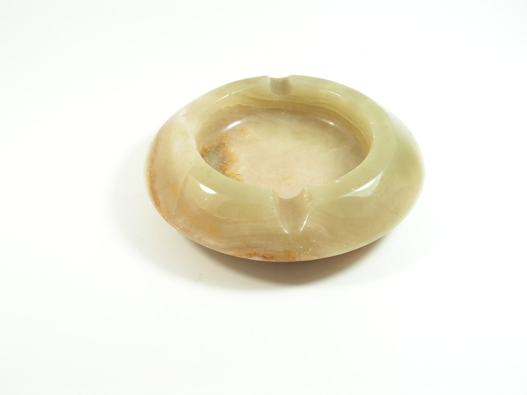 Vintage Marble Ashtray 1970s, Ashtray Stone Bulgaria, Round Solid ...