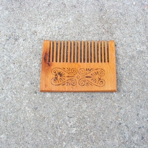 Vintage Wooden Comb 50s, Hand Made Comb With Decoration, Small Wood ...