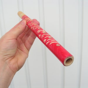 Vintage Red Wooden Flute Whistle Flute Wood 6 Holes Wooden Musical ...