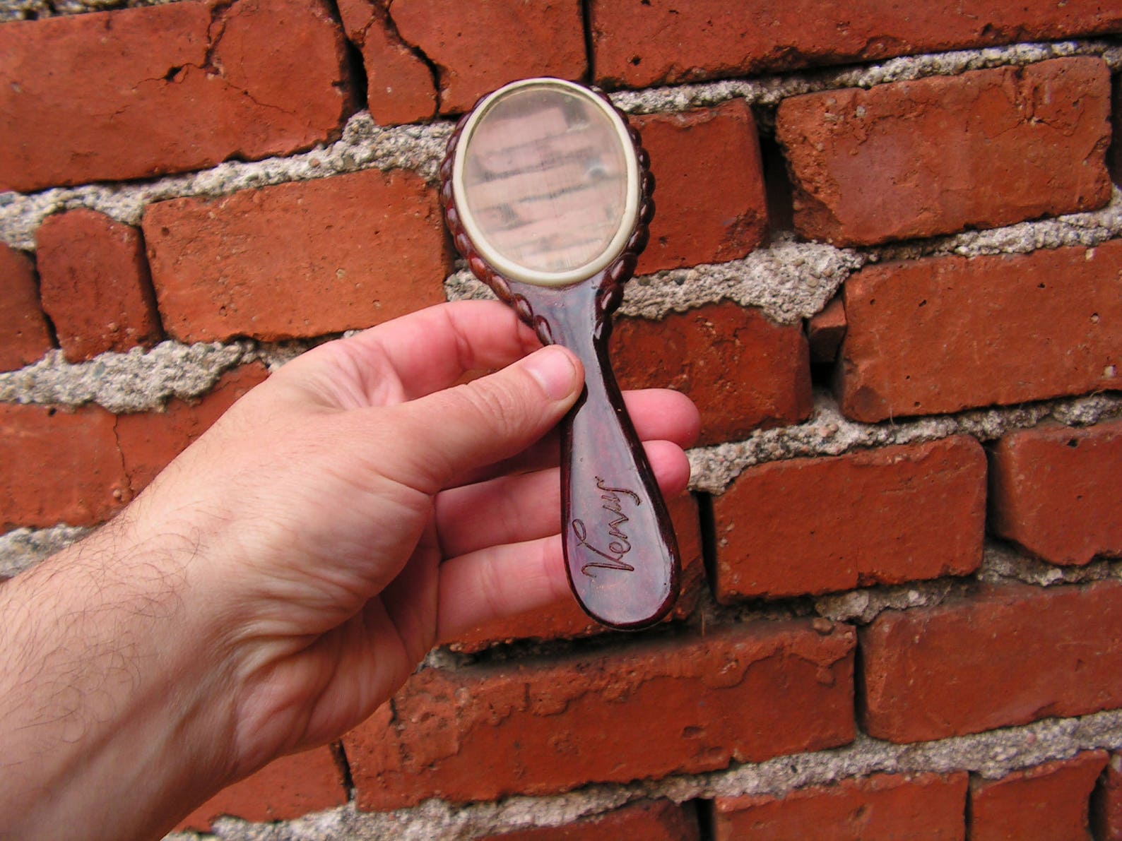 Vintage Brown Mirror VENUS Hand Mirror Retro Mirror Female Mirror With ...