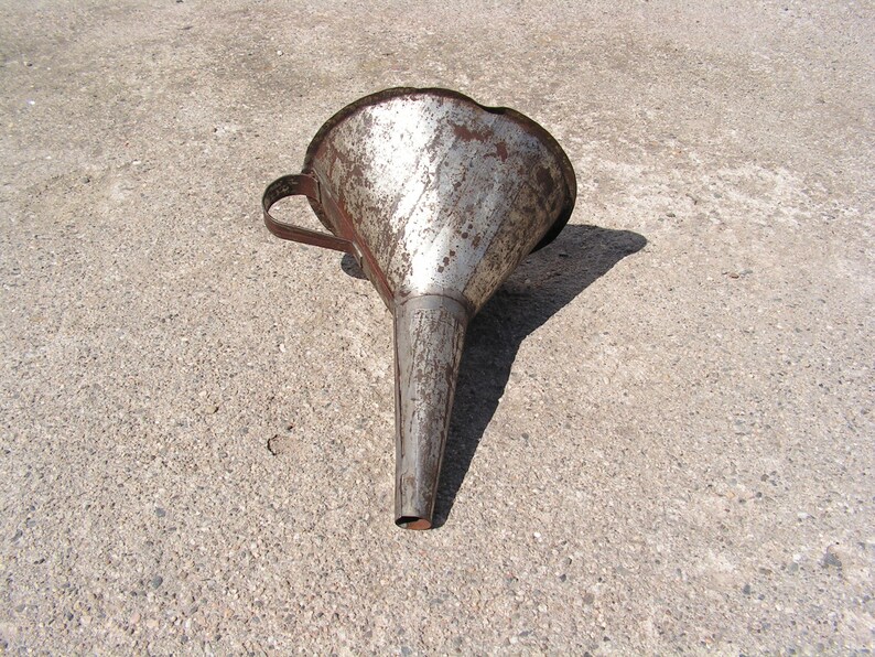Antique Metal Funnel 1950s Large Rusty Funnel Vintage Utensil - Etsy