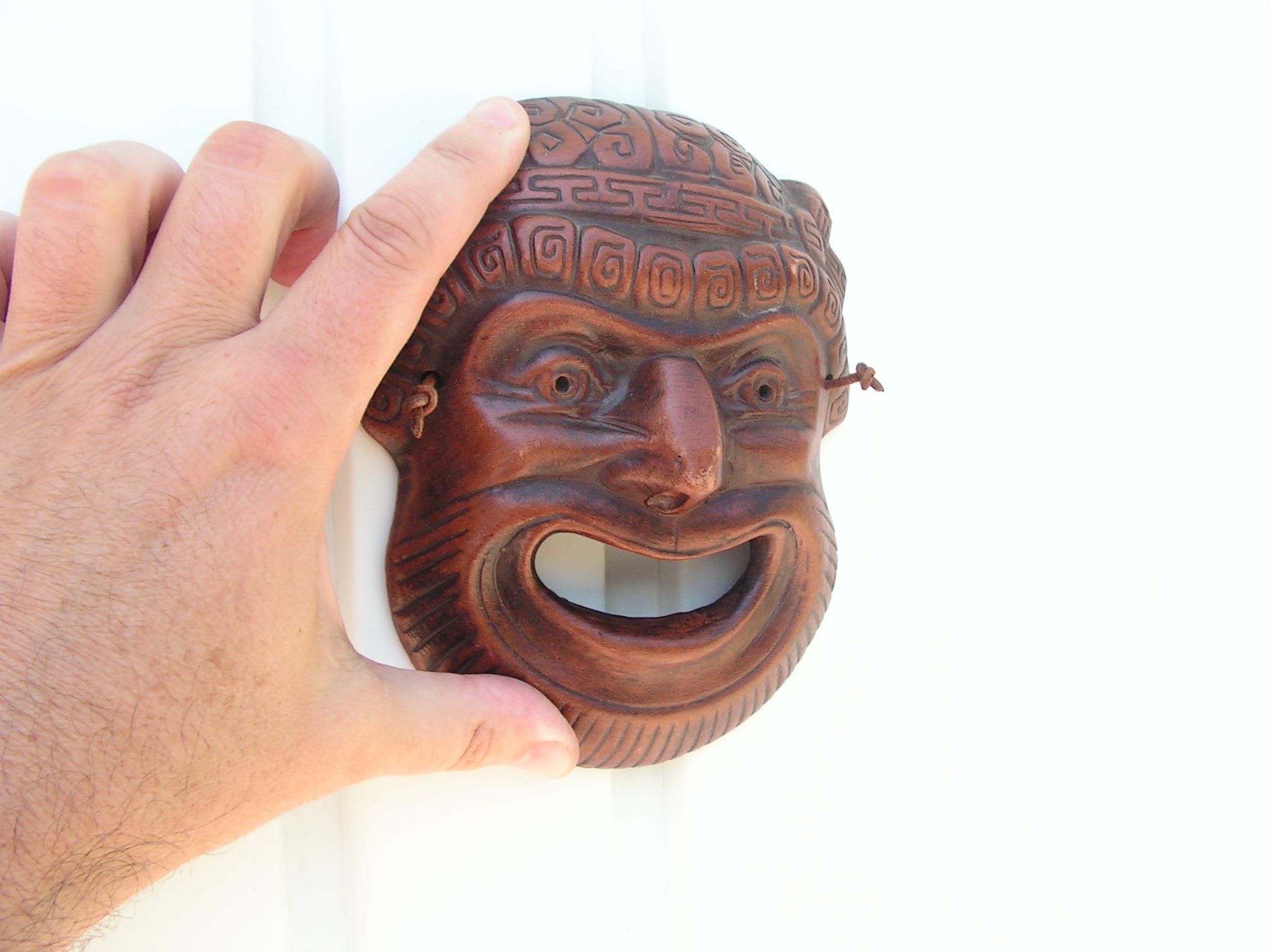 Greek Ceramic Smiling Mask, Face Terracotta Art Mask, Gothic Decor ...