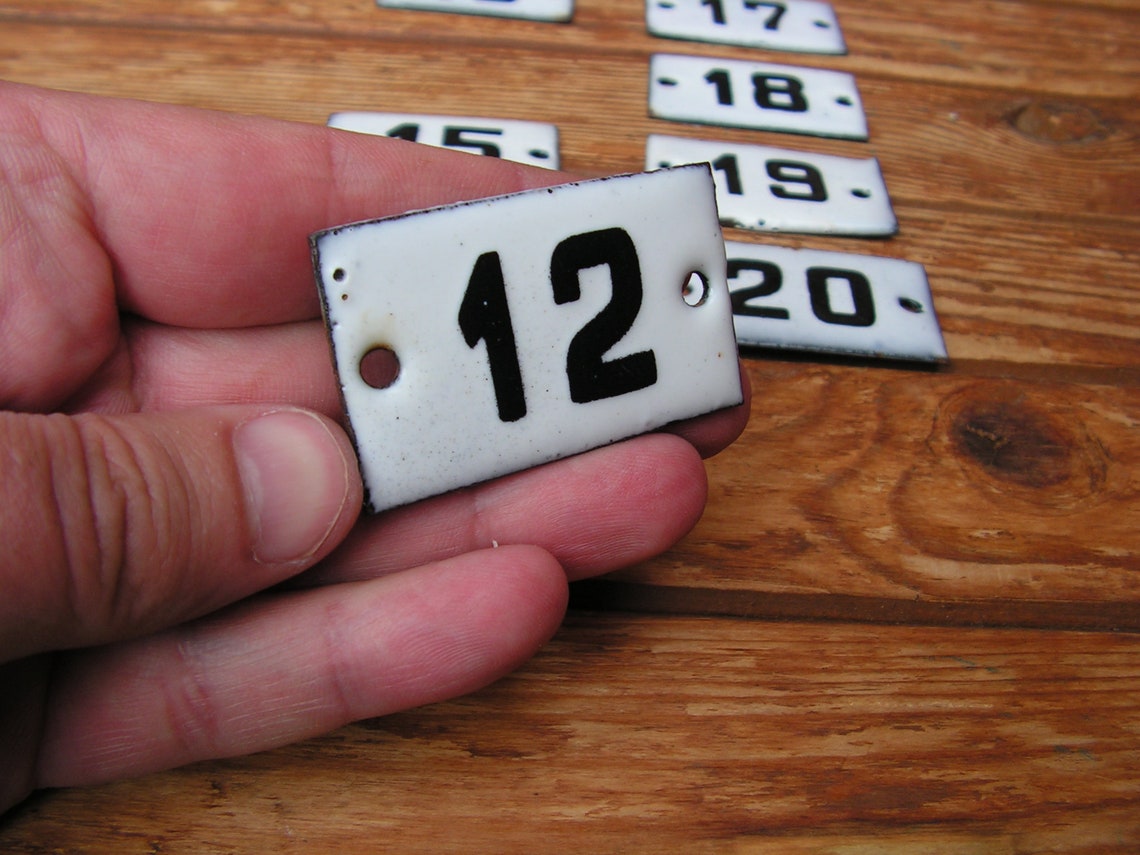 Vintage Enamel Sign 10 12 15 16 17 18 19 20 Rectangular | Etsy