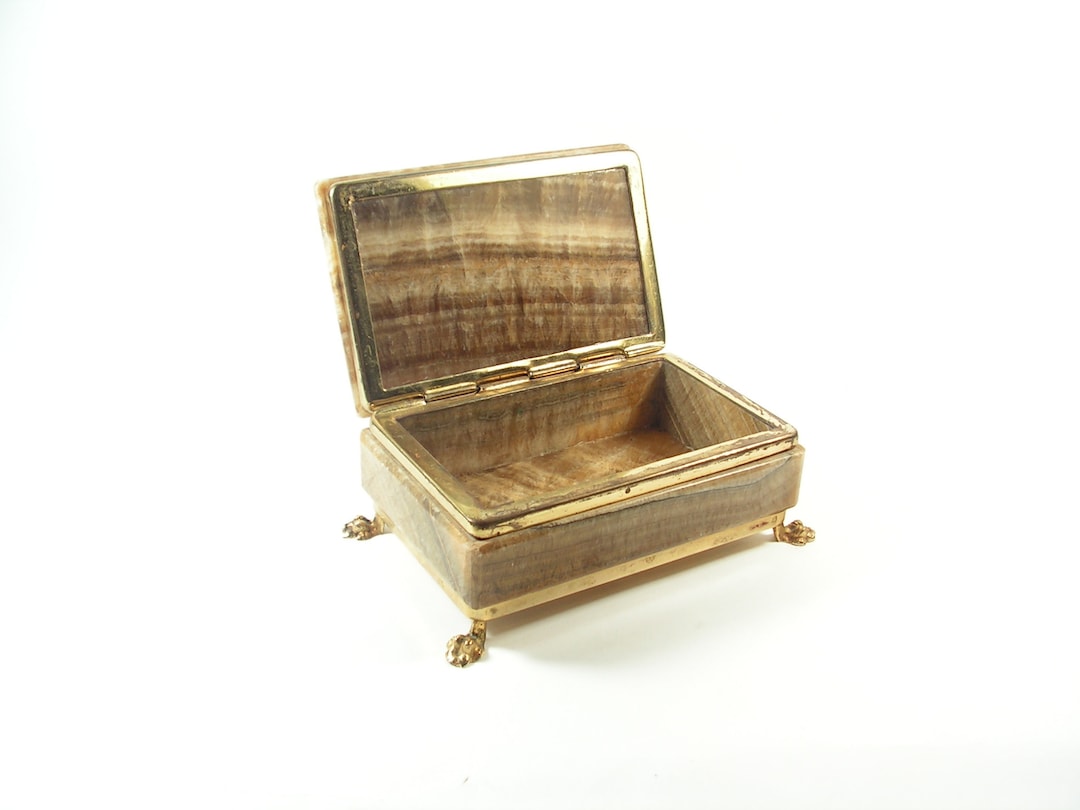 Marble Lovely Box Vintage Marble Brass Box Old Massive Stone Box Marble ...