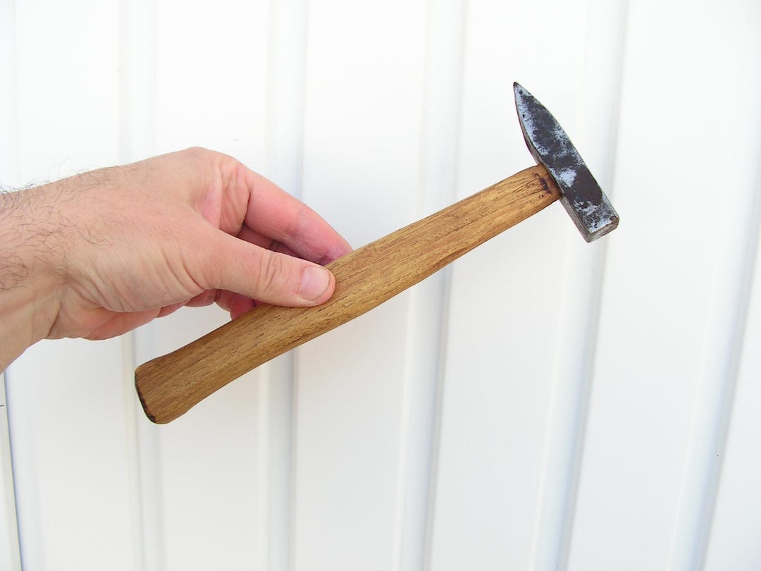 Antique Metal Hammer 1950s, Small Hammer Wooden Metal Part, Old Metal ...