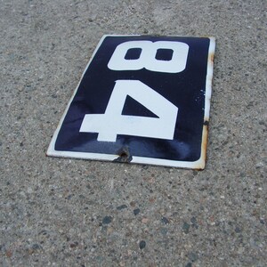 Vintage Blue and White Enamel House Number 84, Porcelain Sign, Number ...