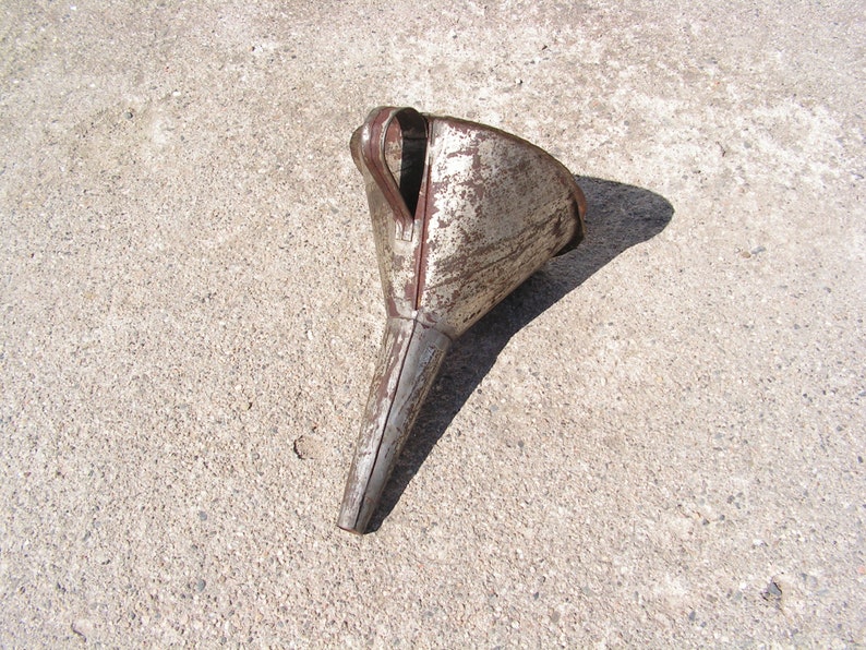 Antique Metal Funnel 1950s Large Rusty Funnel Vintage Utensil - Etsy