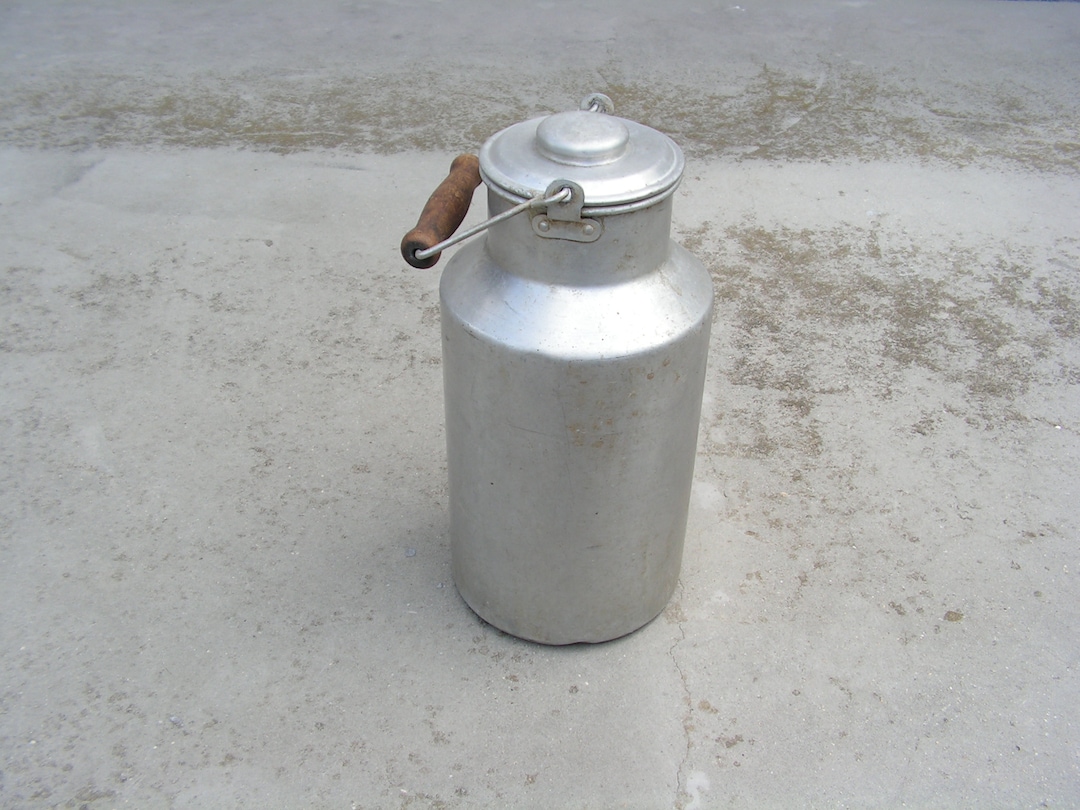 Vintage Milk Can, Aluminum Food Container, Storage Container, Kitchen ...