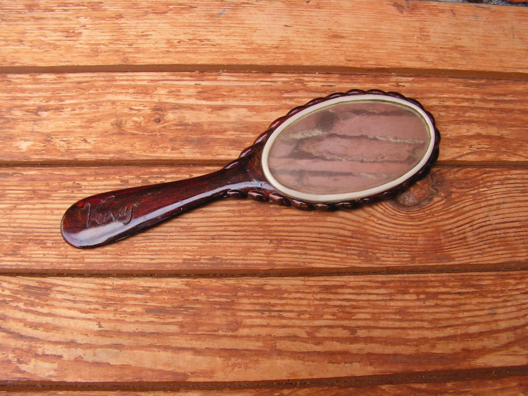 Vintage Brown Mirror VENUS Hand Mirror Retro Mirror Female Mirror With ...