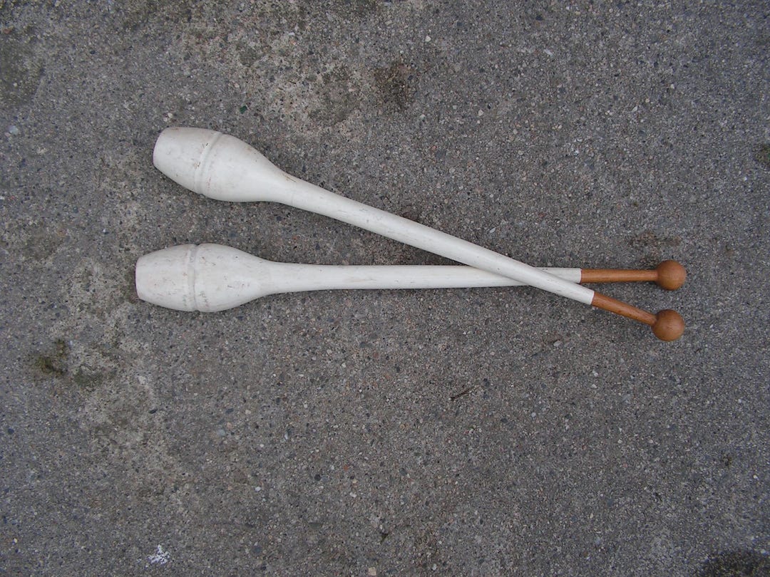 Pair Wooden Professional Gimnastic Bats, Gymnastic Clubs Bulgaria ...
