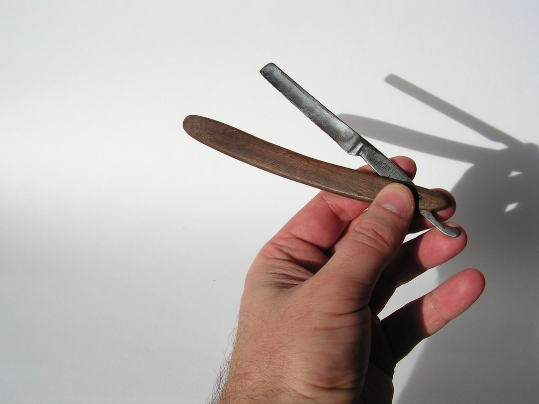 Razor Marking Razor SOLINGEN Antique Straight Razor Wooden Handle ...