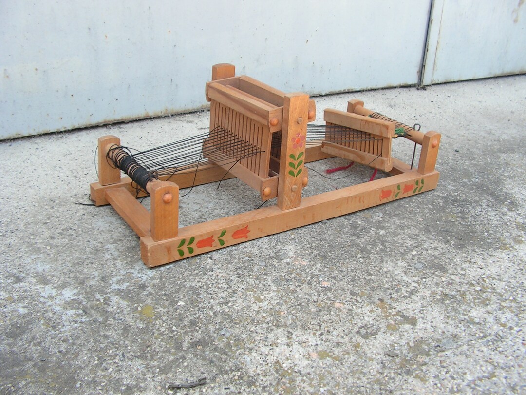 Vintage Wooden Weaving Loom 1970s Small Weaving Hand Painted Loom for ...
