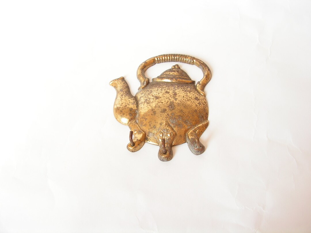Vintage Brass Teapot Hook Kitchen Towel Hook Brass Kettle Hooks Hanger ...
