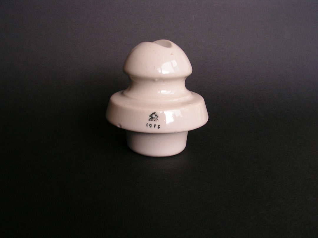 White Porcelain Insulator 1976 Ceramic Isolator Vintage High Voltage ...