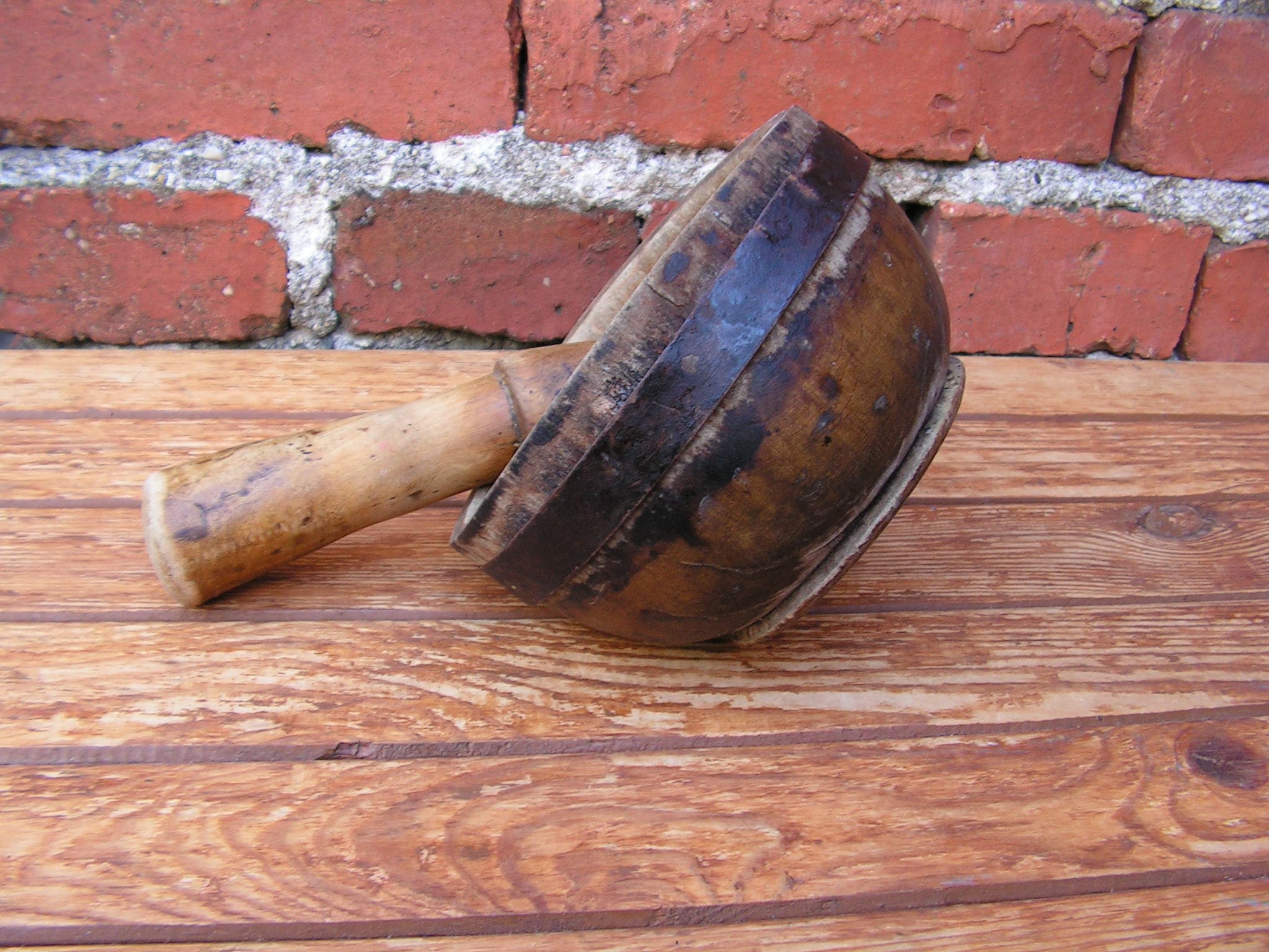Antique Wooden Bowl and Pestle Primitive Ottoman Mortar and - Etsy