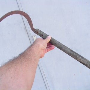 Antique Sickle With Long Wooden Handle Primitive Sickle Rust Sickle ...