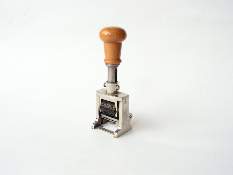 Vintage Date Stamp Wooden Handle Office Stamp Old Stamp Stamp Dater ...